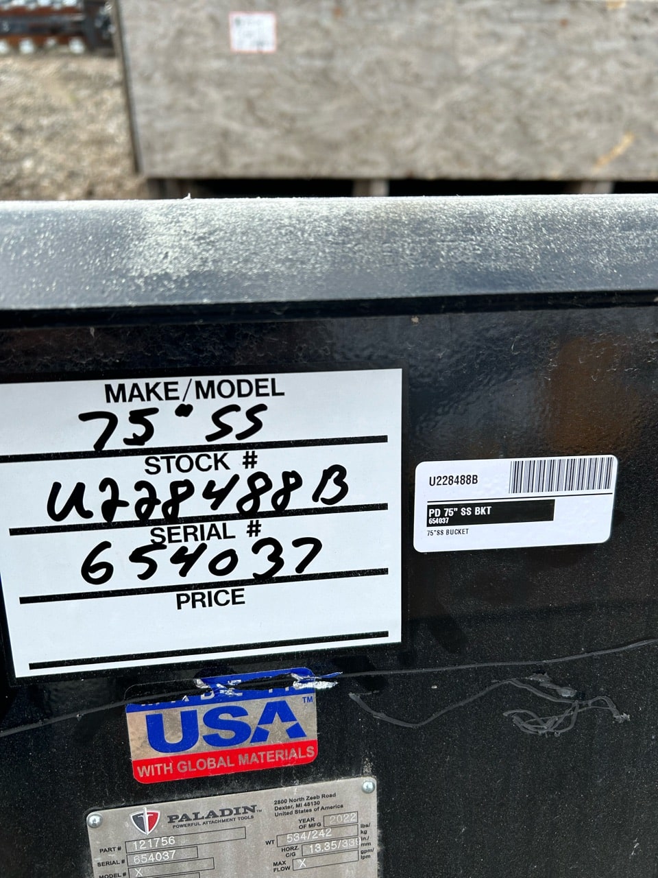 %%_ct_make%% 75" SS BKT For Sale - U228488B - AIS Construction Equipment